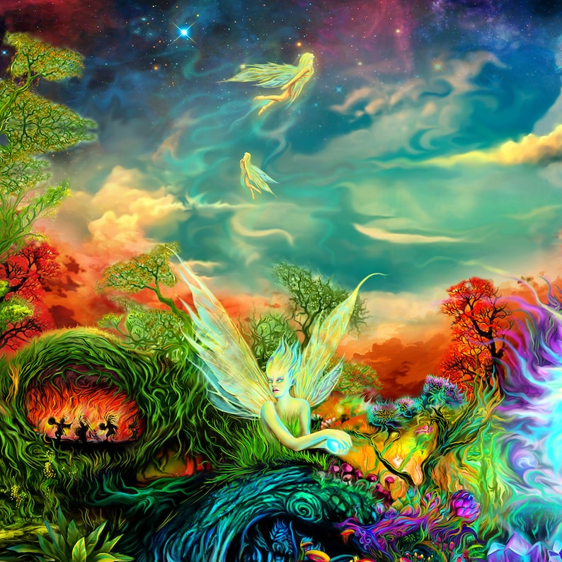 Psy Backdrop neverland UV Active Blacklight - Etsy