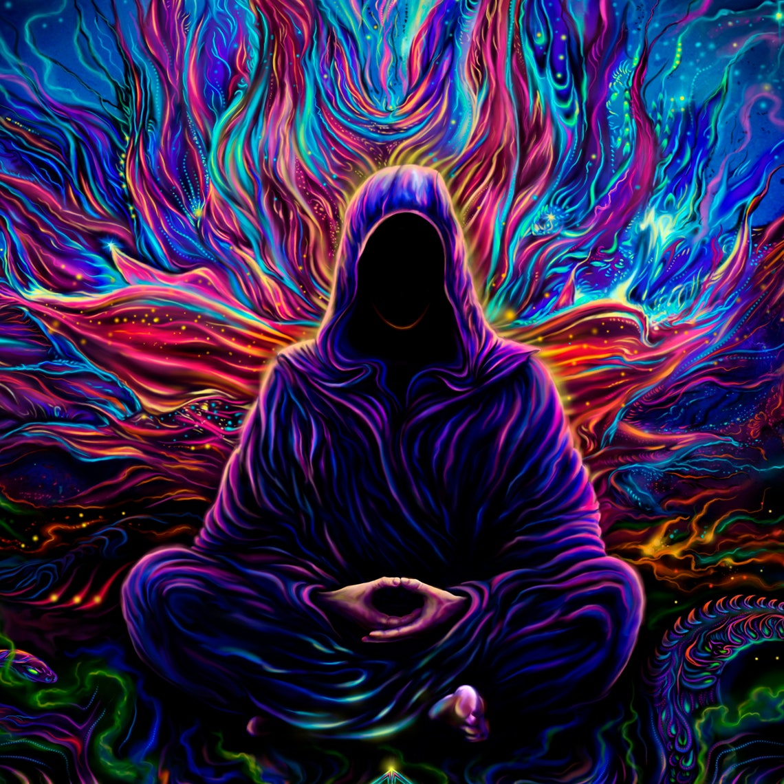 Psy Backdrop vipassana UV Active Blacklight - Etsy