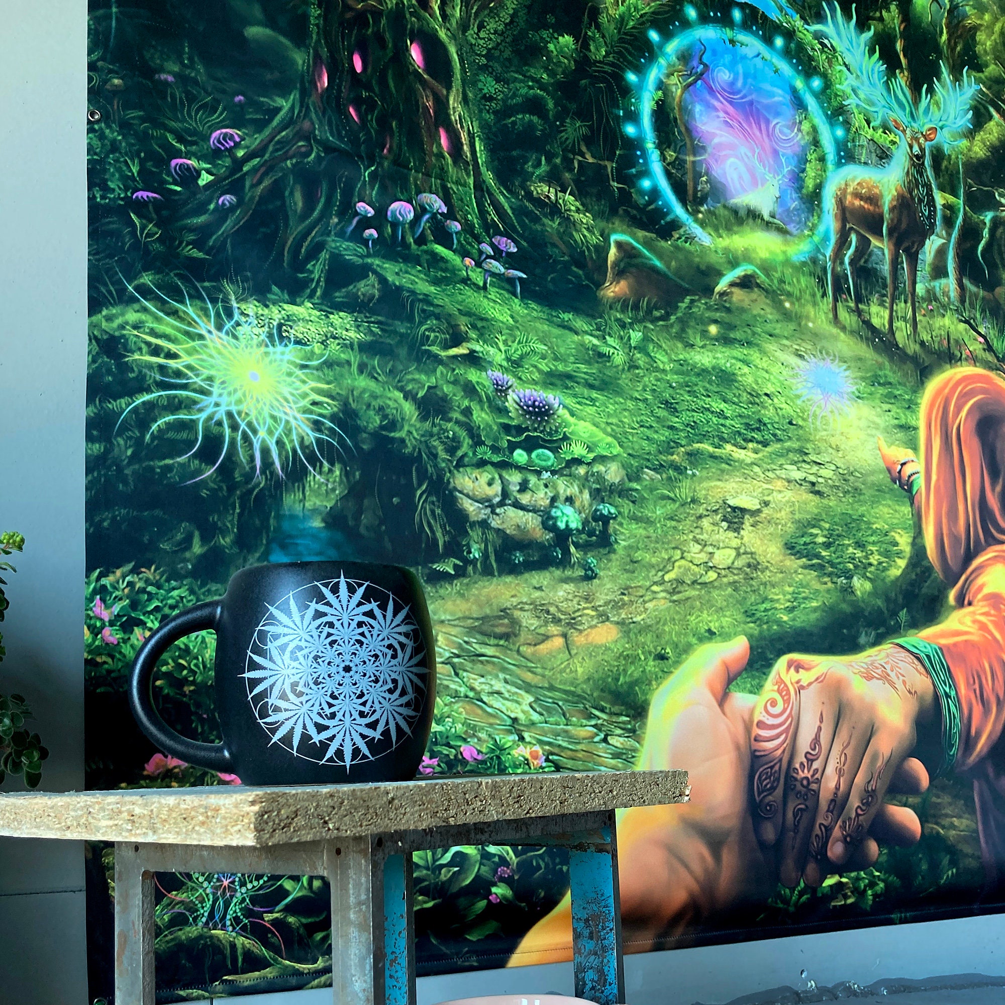 Psy backdrop Forest portal UV Active Blacklight | Etsy