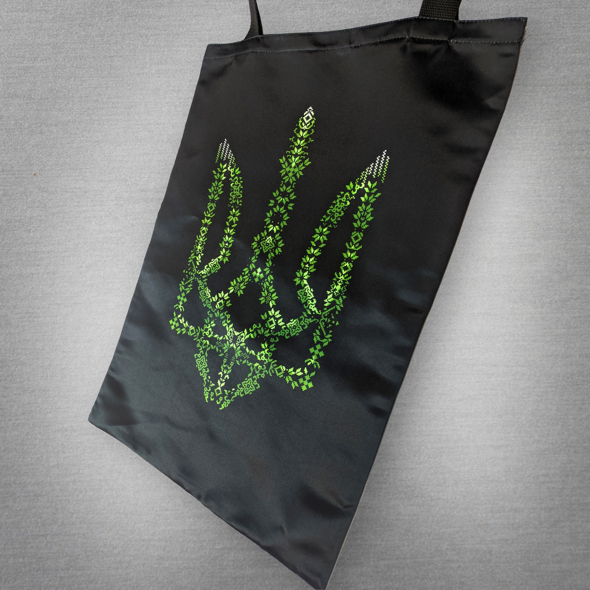 UV Active Tote Bag Ukrainian Trident - Blacklight Sacred Geometry ...