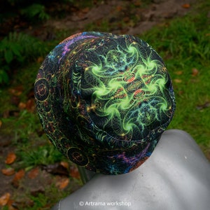 UV Active Panama Psychedelic Hat Fractal Pattern Universe Mind Psyart ...