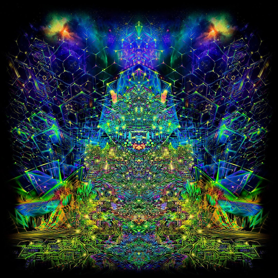 Cyberpunk City Backdrop - UV Blacklight -psychedelic Space Art -trippy ...