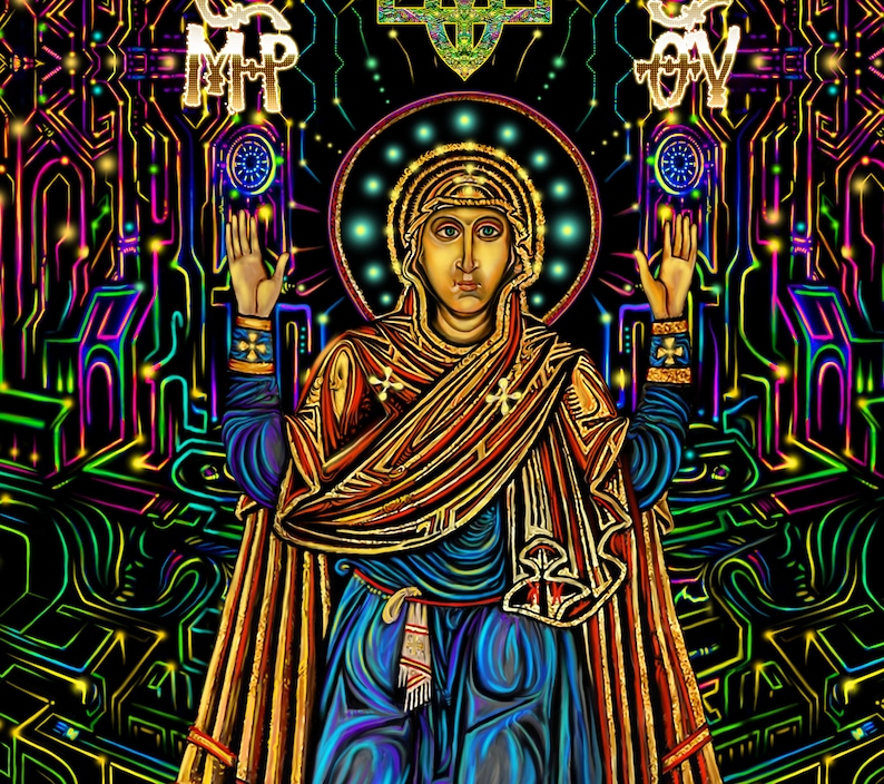 UV Backdrop : Virgin Mary Oranta - Backlight Active Psychedelic ...