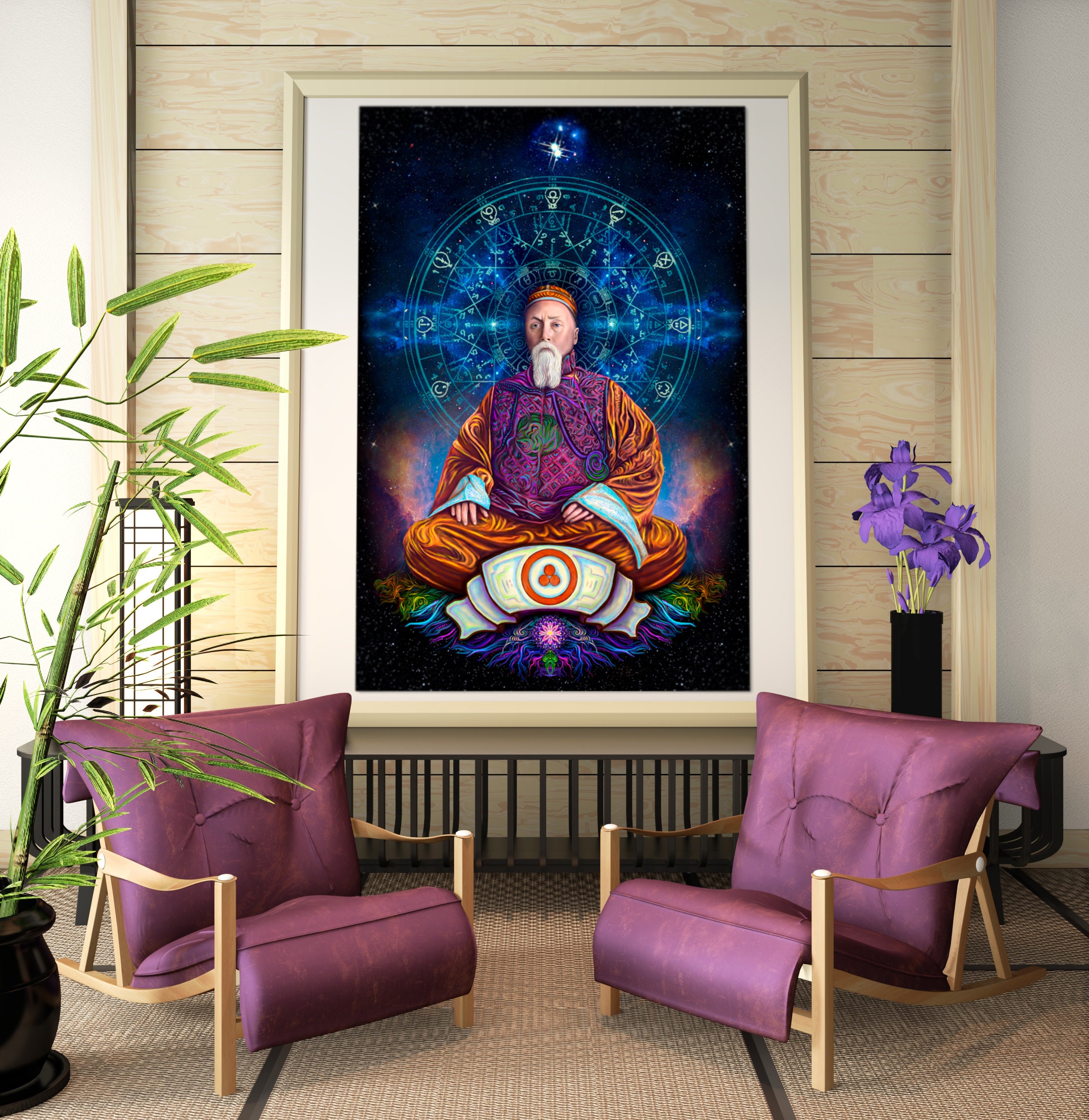 Spiritual Backdrop "nikolai Roerich" UV Blacklight Active Fluorescent ...