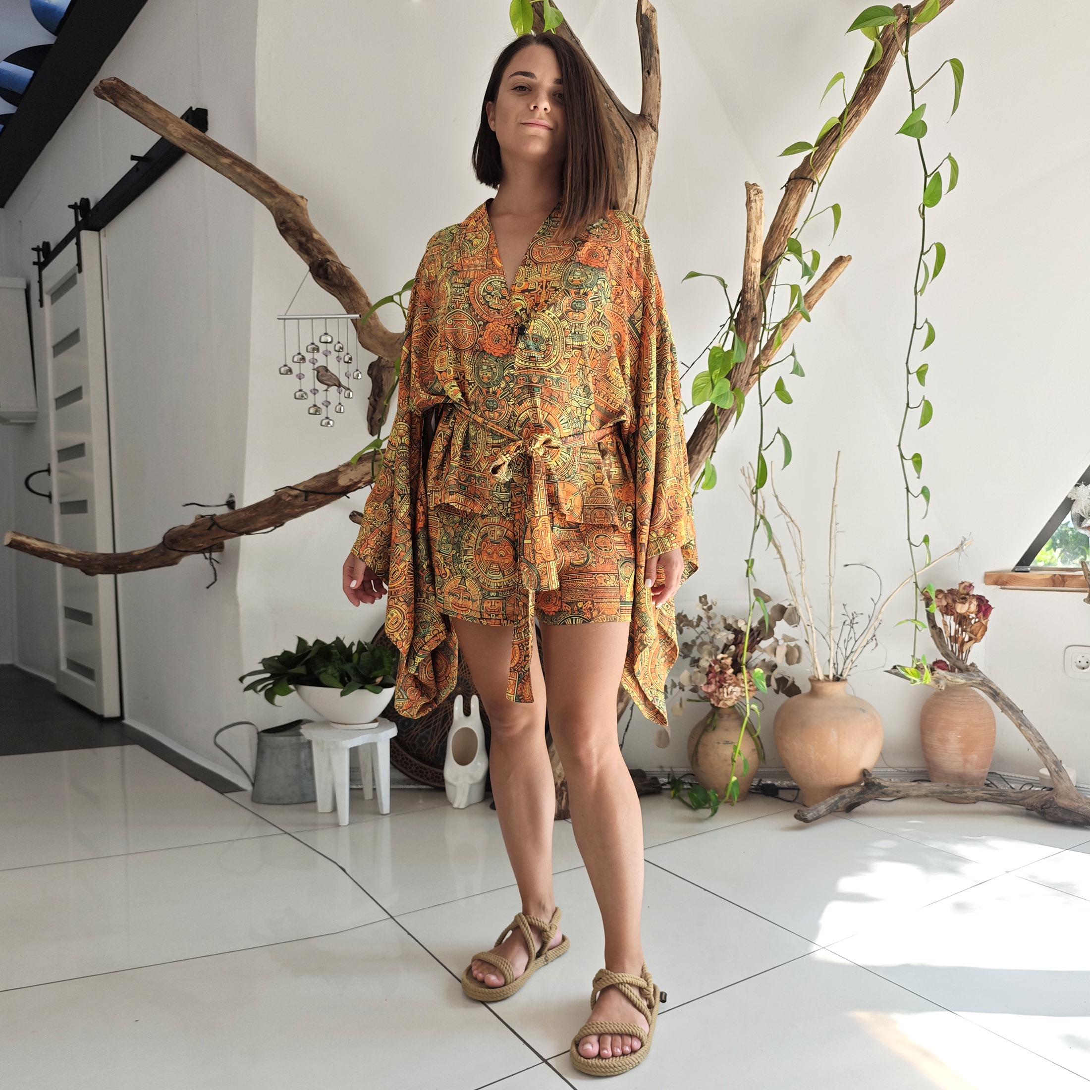 UV Active Kimono Set Maya - Blacklight Reactive Clothes - Festival ...