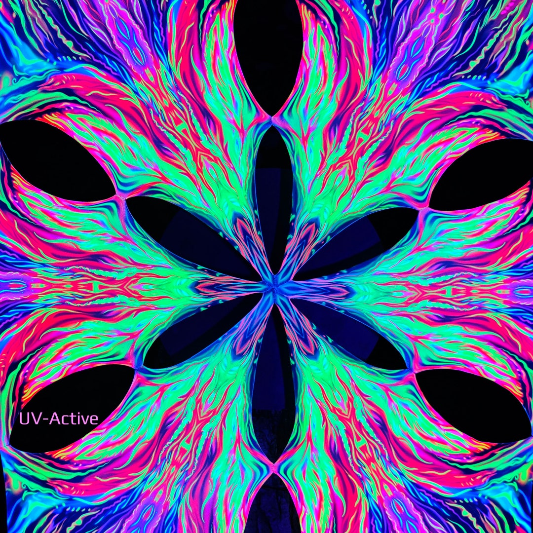 Canopy Blacklight UV Active Fire Dance-ceiling Decor Lycra-psytrance ...