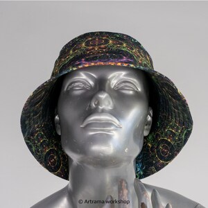 UV Active Panama Psychedelic Hat Fractal Pattern Universe Mind Psyart ...