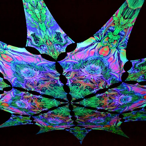 UV Canopy Psychedelic Psytrance Deco Lycra Blacklight - Etsy