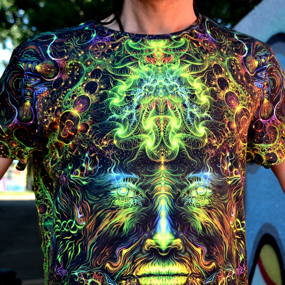 Psy T-shirt Blacklight UV Active Full Print Consciousness of - Etsy