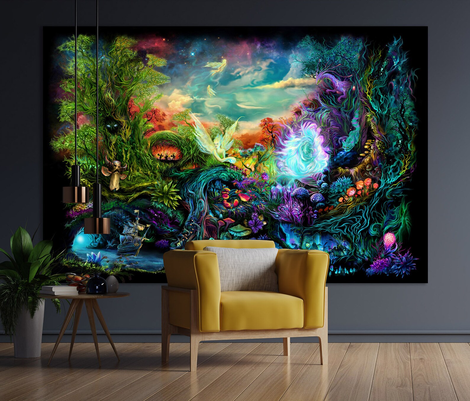 Psy Backdrop neverland UV Active Blacklight - Etsy