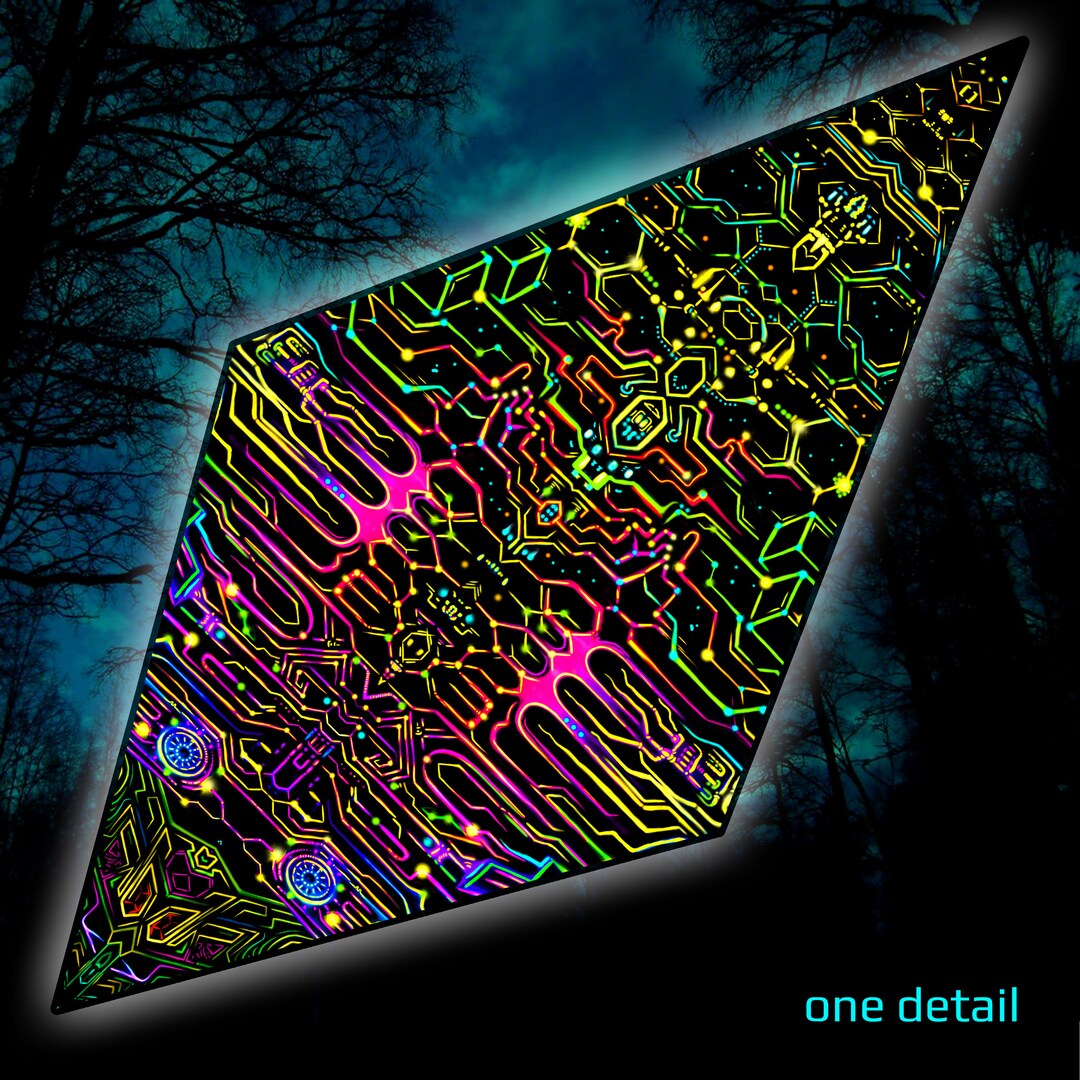 Blacklight UV Active Lycra Canopy : Psychedelic Labyrinth - Star 6 ...