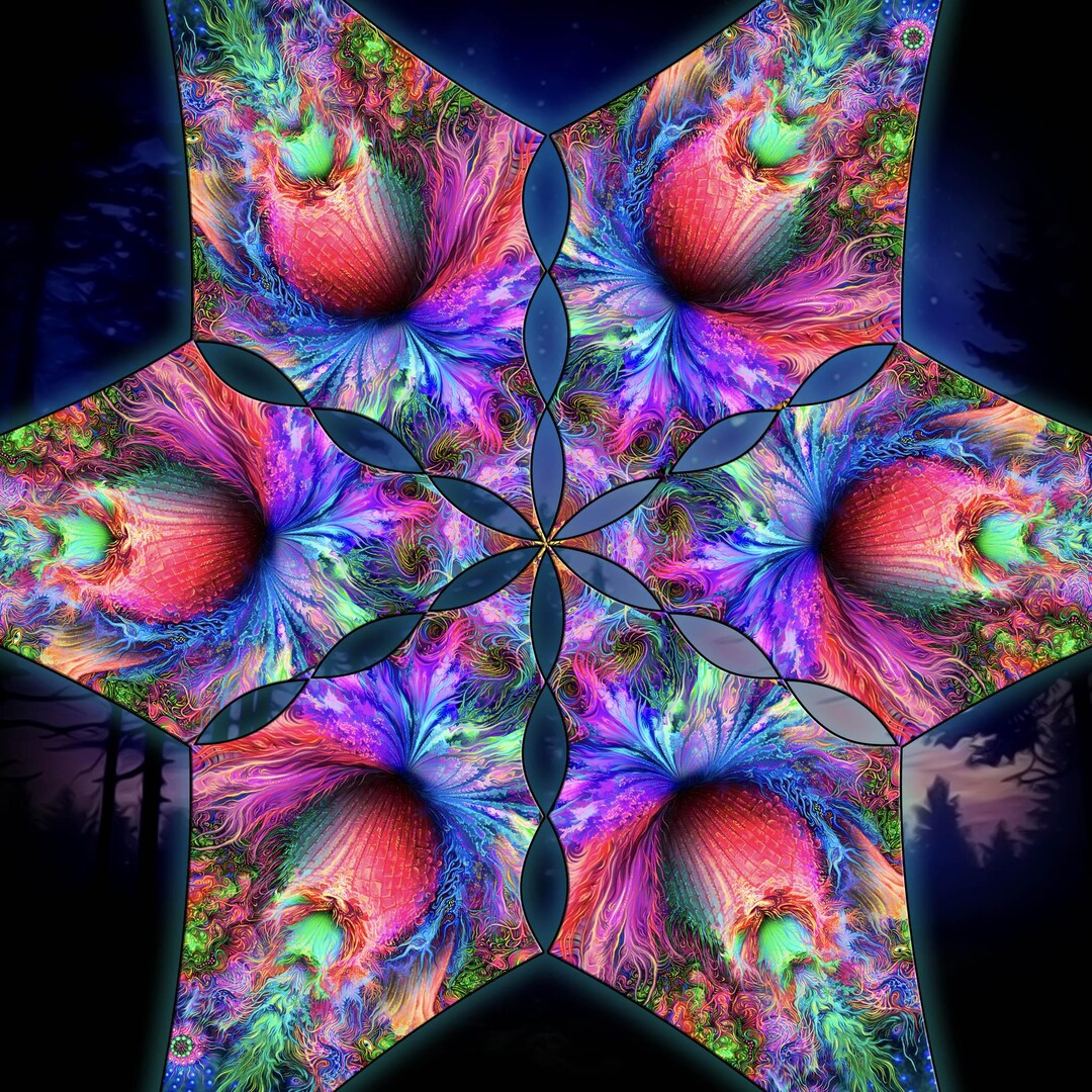 Canopy Blacklight UV Active Flower - Size S - Ceiling Decor for ...