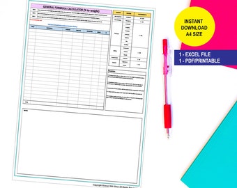 Skincare Formulation Spreadsheet and Calculator | Cosmetic Calculator ...