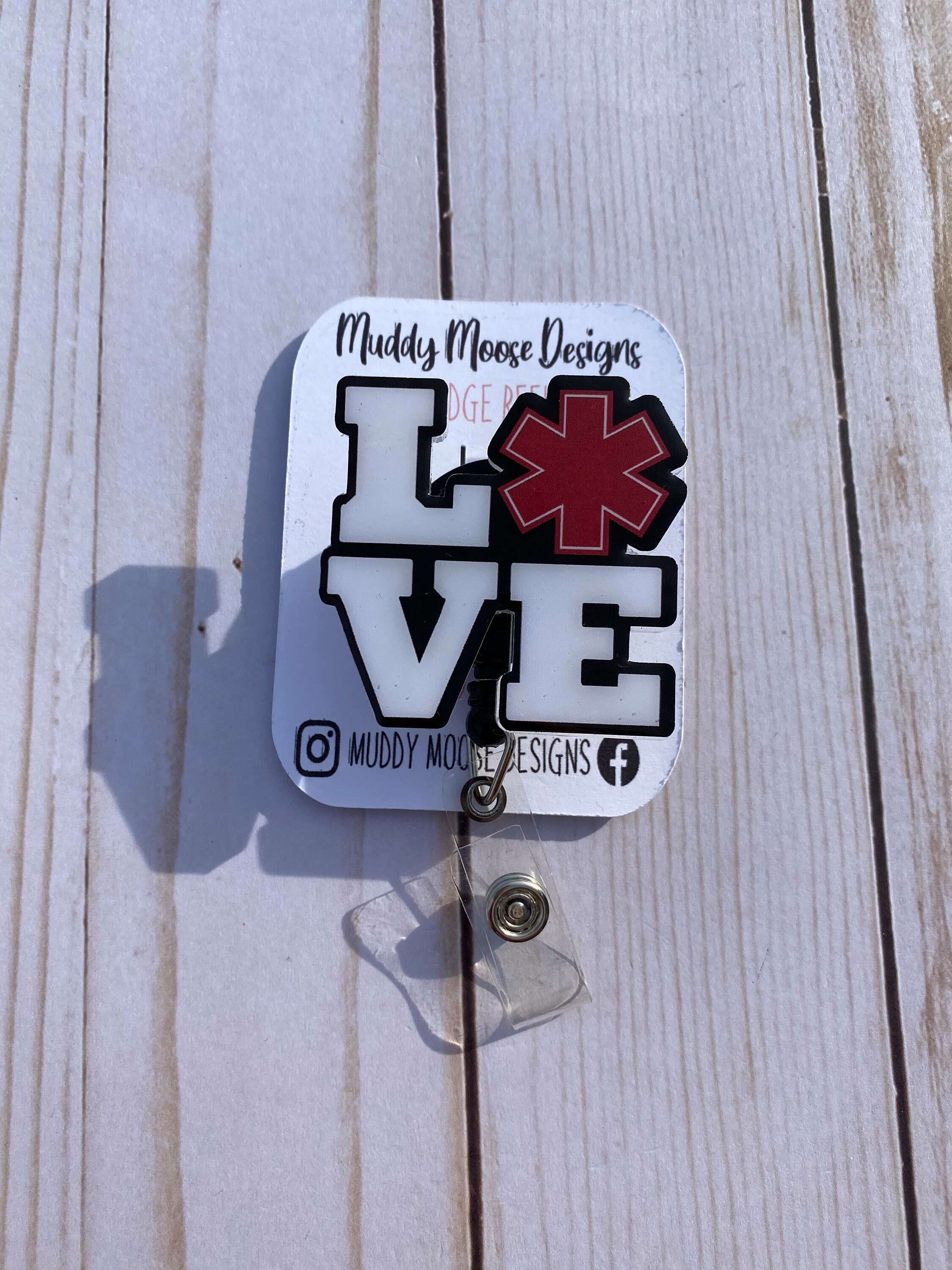 LOVE First Responder Interchangeable Badge Reel Thin Blue | Etsy