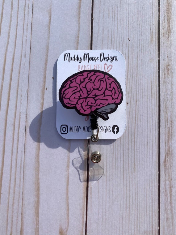 Brain Badge Reel Anatomical Brain Badge Reel Psychologist | Etsy