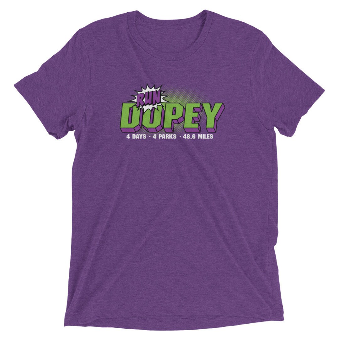 Run Dopey - Retro Superhero - Bella+canvas Unisex Triblend Short Sleeve ...