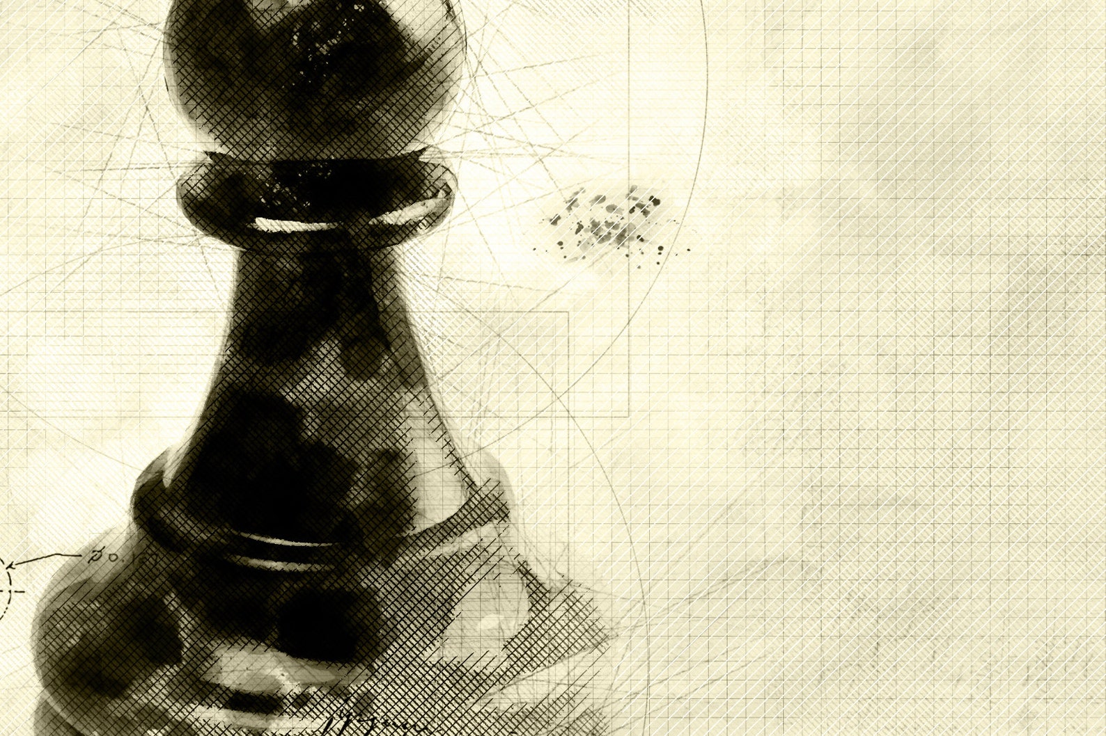 Pawn Chess Piece Art Instant Download Watercolor And Pencil | Etsy