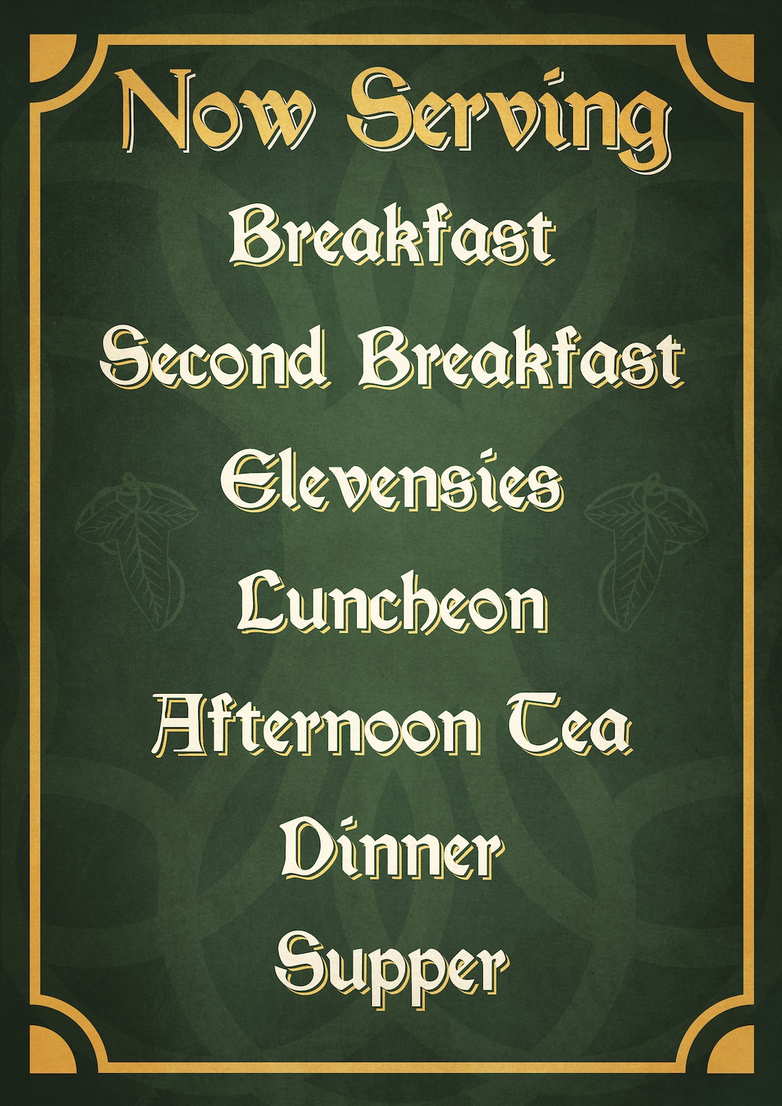 Lord of the Rings Poster Second Breakfast Hobbit Print | Etsy