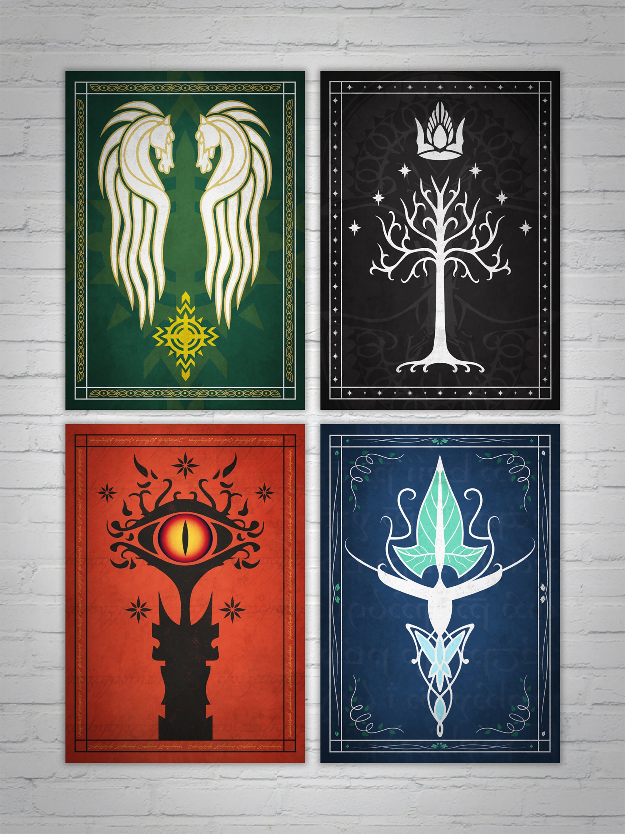 Lord of the Rings Poster Gondor Flag Print Alternative Movie | Etsy