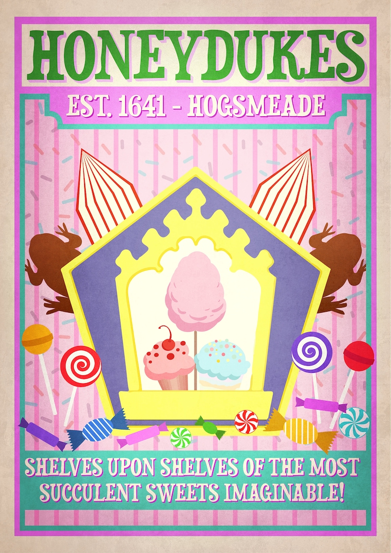 Honeydukes Sweet Shop Hogsmeade Poster Print Harry Potter | Etsy