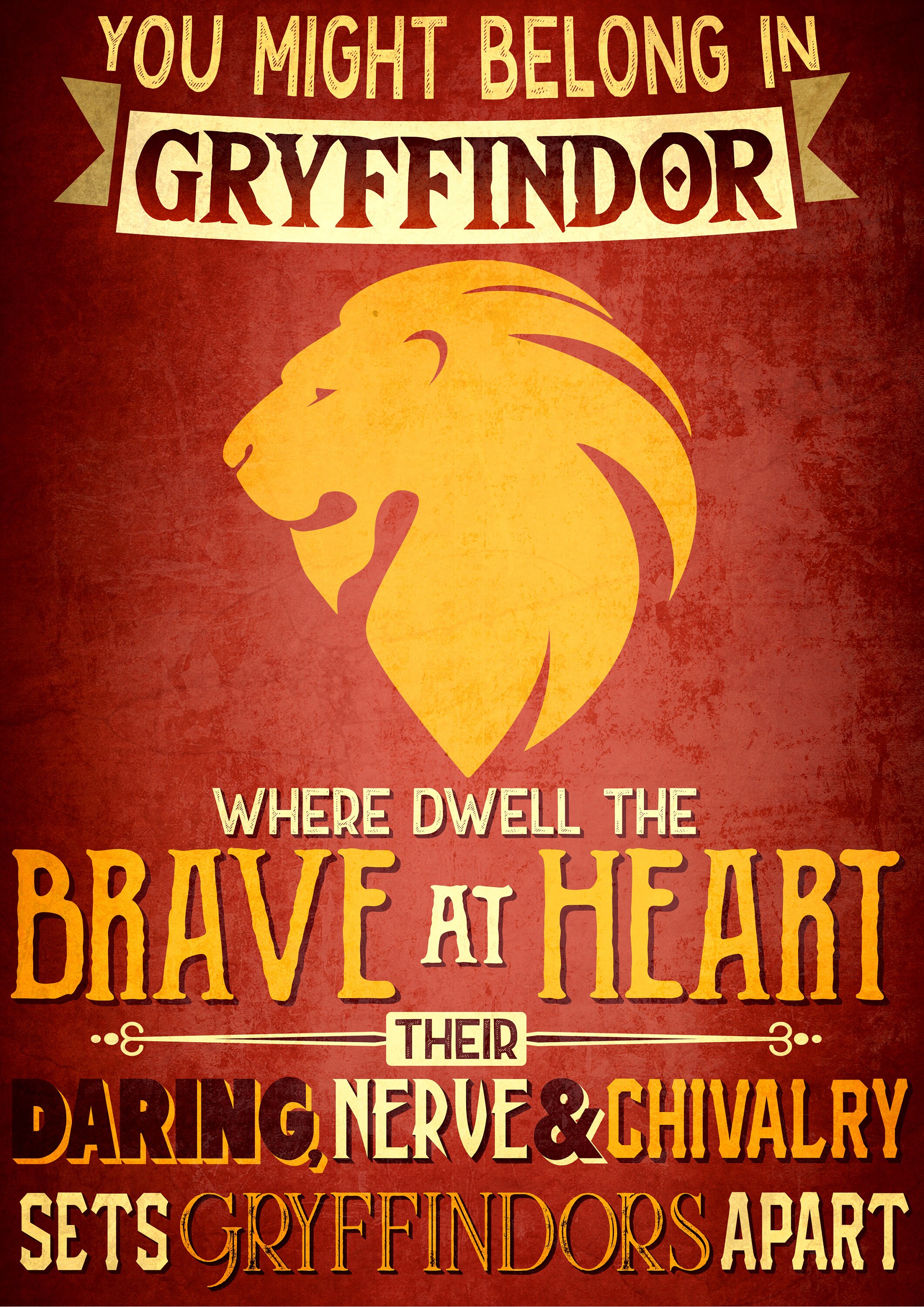 Harry Potter Poster Gryffindor Poema impresión Hogwarts | Etsy