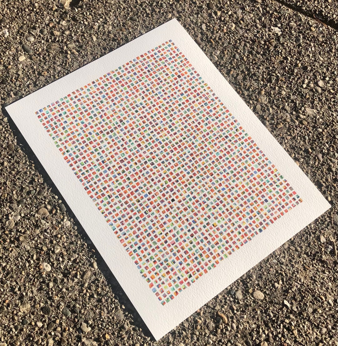 Matter of Perspective Miniature Squares Abstract Geometric Watercolor ...