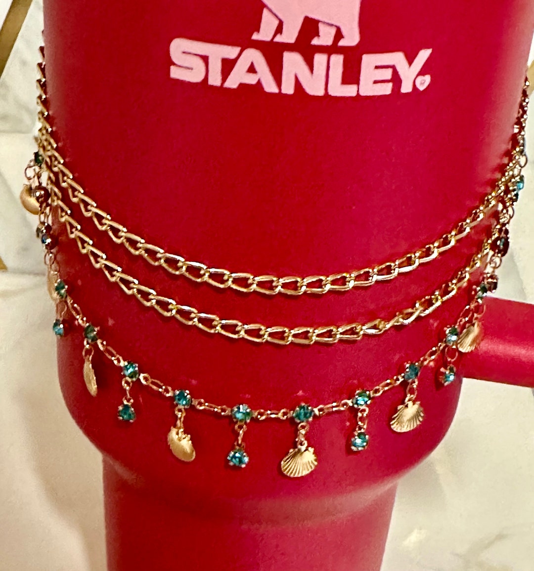 Cup Chain for Stanley 40oz | Stamley Tumbler Accessory Seashells Sprng ...
