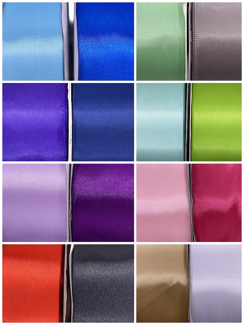 1 1/2 Inch Satin Ribbon 50 Yards Spool Single-faced 16 Colors Satin ...