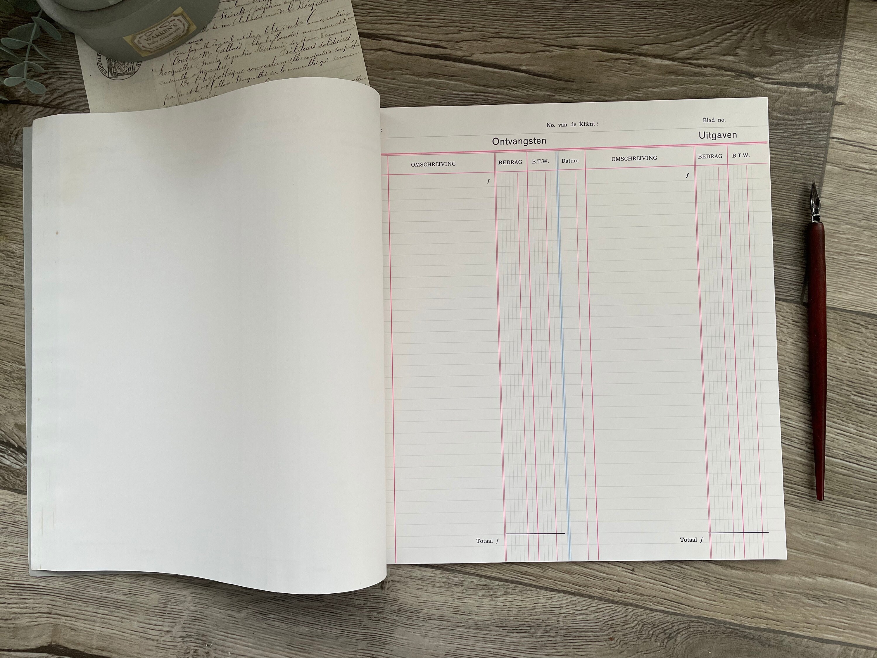 Lovely 1970s Large Size Ledger Book. Great Paper for Junk Journaling ...