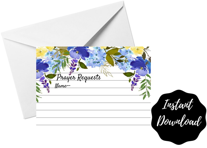 Instant Download Prayer Request Cards, Blank Christian Prayer Cards ...