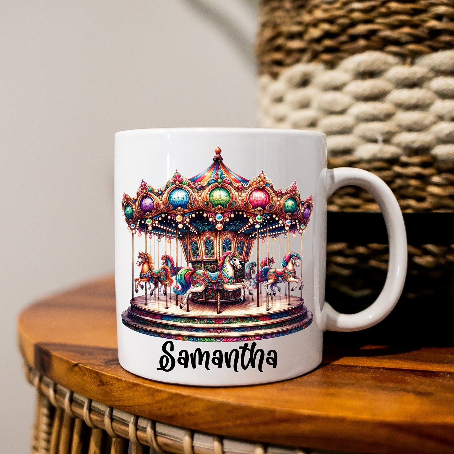 Carousel Coffee Mug, Personalized Carousel Mug, Personalized Mug ...