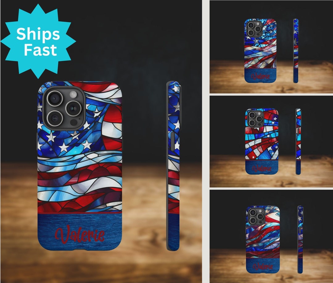 Stained Glass Flag Phone Tough Case, iPhone Case, Samsung Galaxy ...