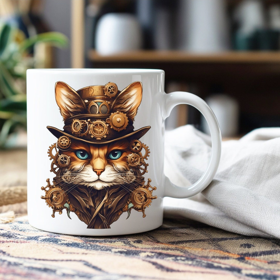 Steampunk Coffee Mug, Steam Cat Coffee Mug, Mom Gifts, Coffee Mugs ...