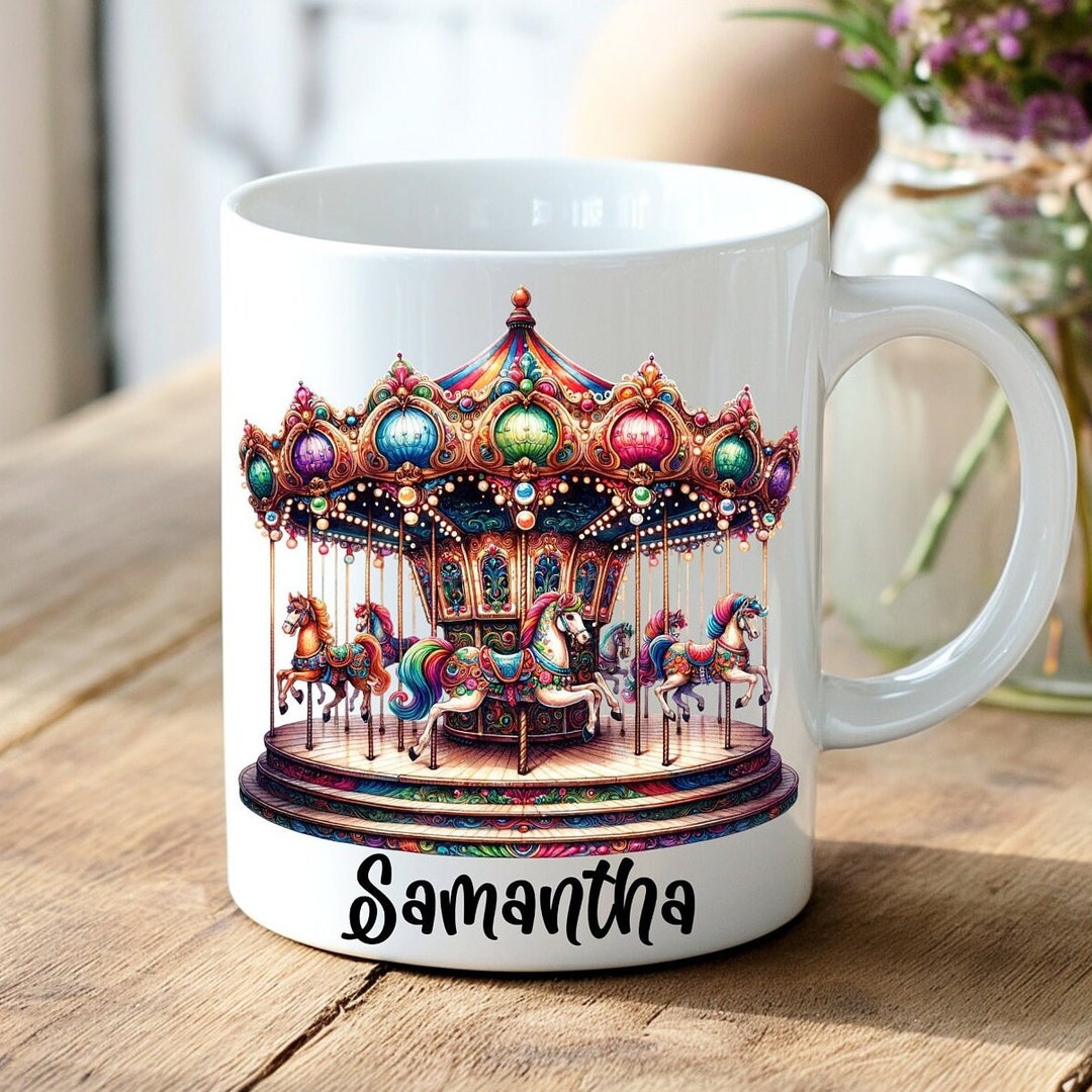 Carousel Coffee Mug, Personalized Carousel Mug, Personalized Mug ...