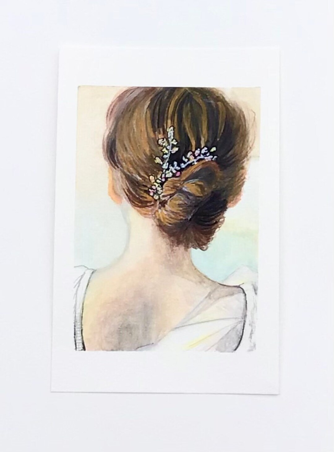 Woman Hair in Bun, Fashion Wall Art, Woman Neck & Back Painting, Bridal ...