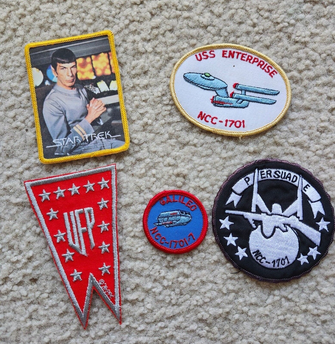 Star Trek Patch Set of 5 Patches 1970s UFP Spock USS Enterprise ...