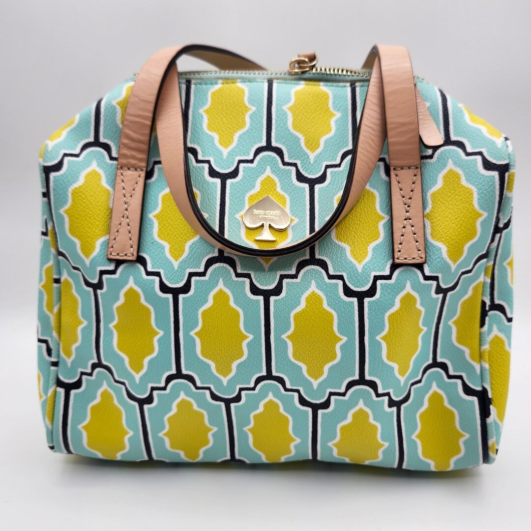 Kate Spade New York Cabana Tile Damien Satchel Handbag Seaglass Teal ...