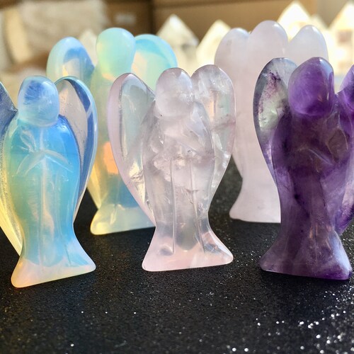 Small & Medium Size Angel Crystal Figurine Rose Quartz - Etsy