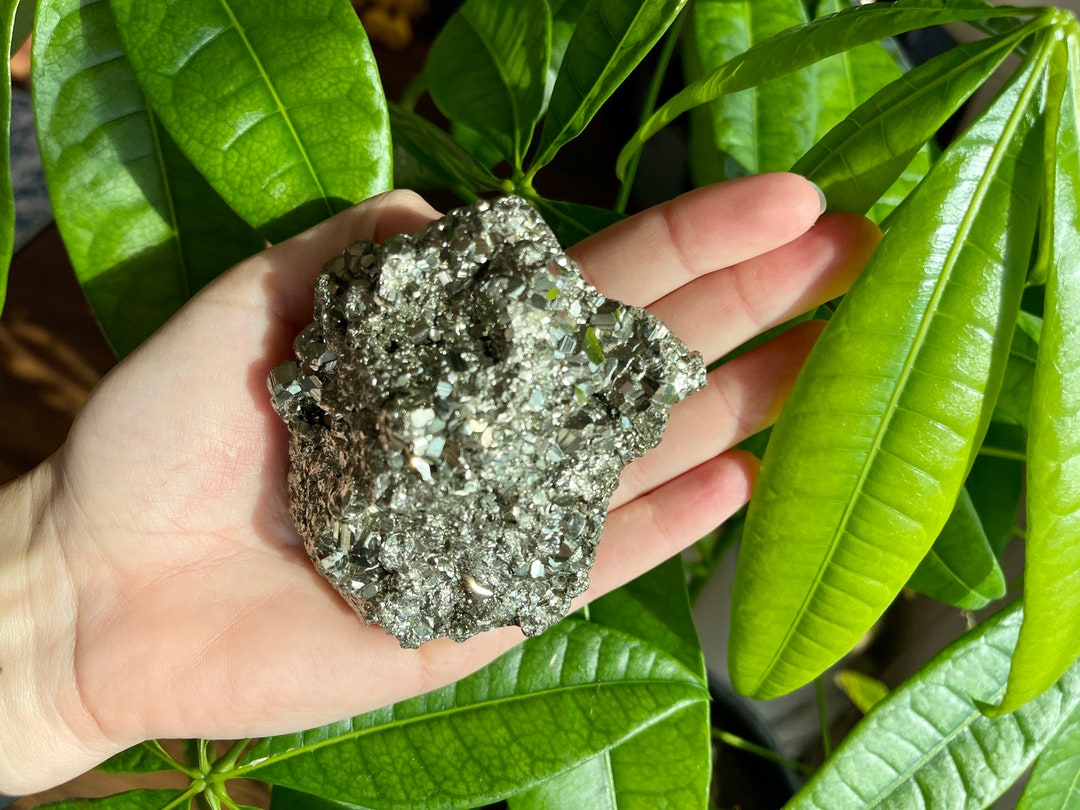Large Pyrite Chunk | Raw Pyrite Crystal | Meditation Crystal | Grid ...