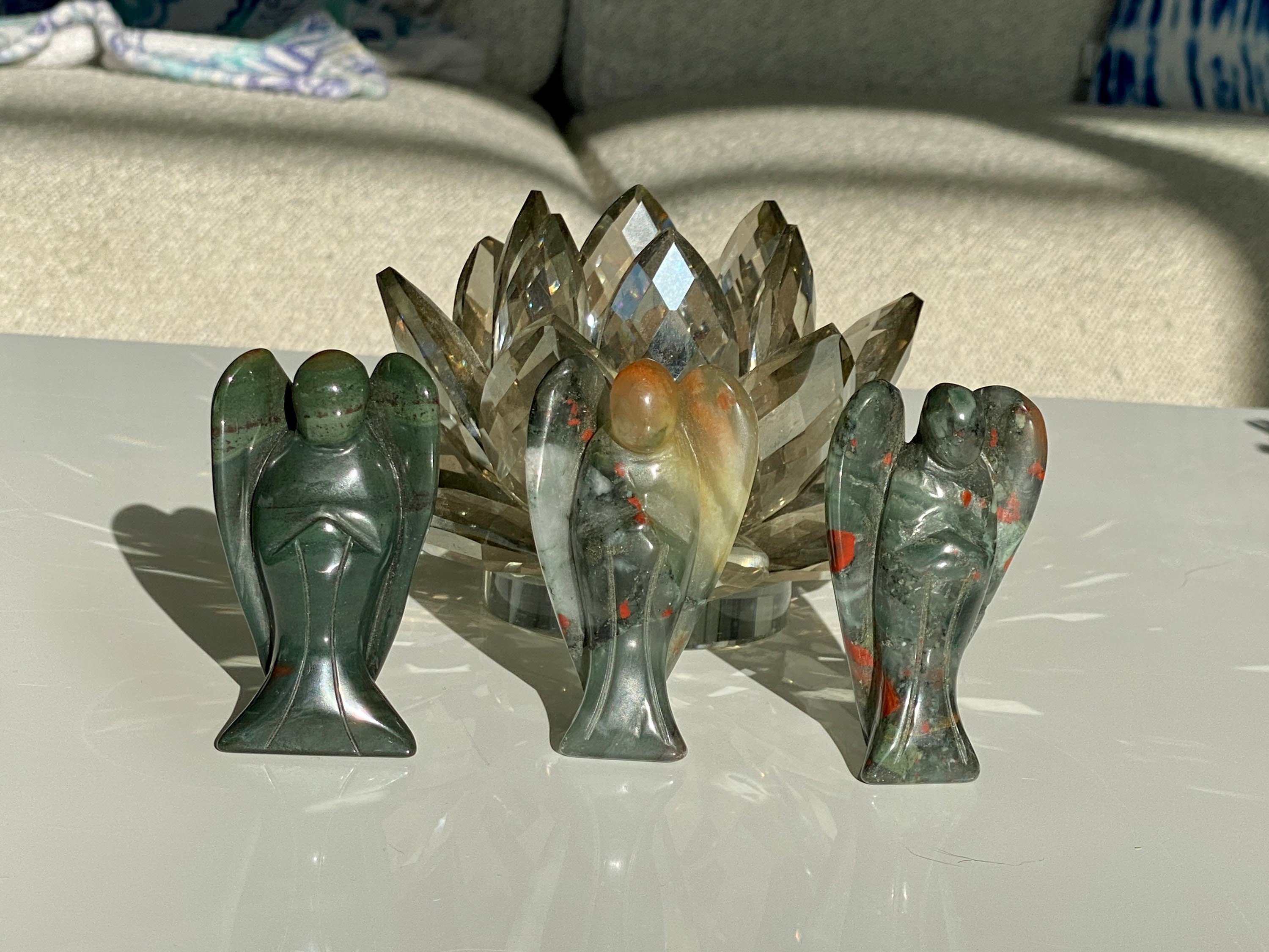 Large Angel Crystal Figurines Bloodstone Angel Bloodstone - Etsy