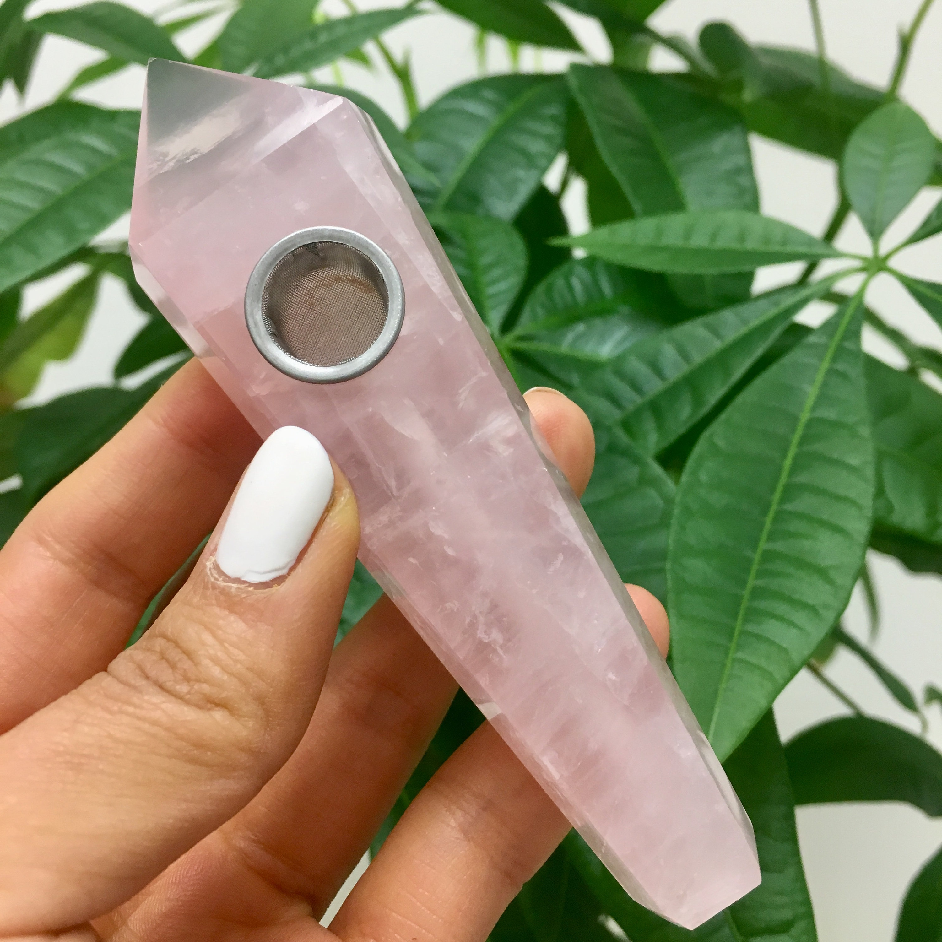 Rose Quartz Crystal Pipe Gemstone Pipe Smoking Pipe Gift | Etsy