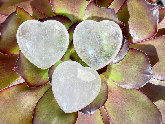 Clear Quartz Heart Crystal Gift Quartz Crystal Hearts | Etsy