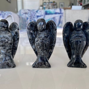 Large Angel Crystal Figurines | Black Moonstone Angel | Moonstone ...