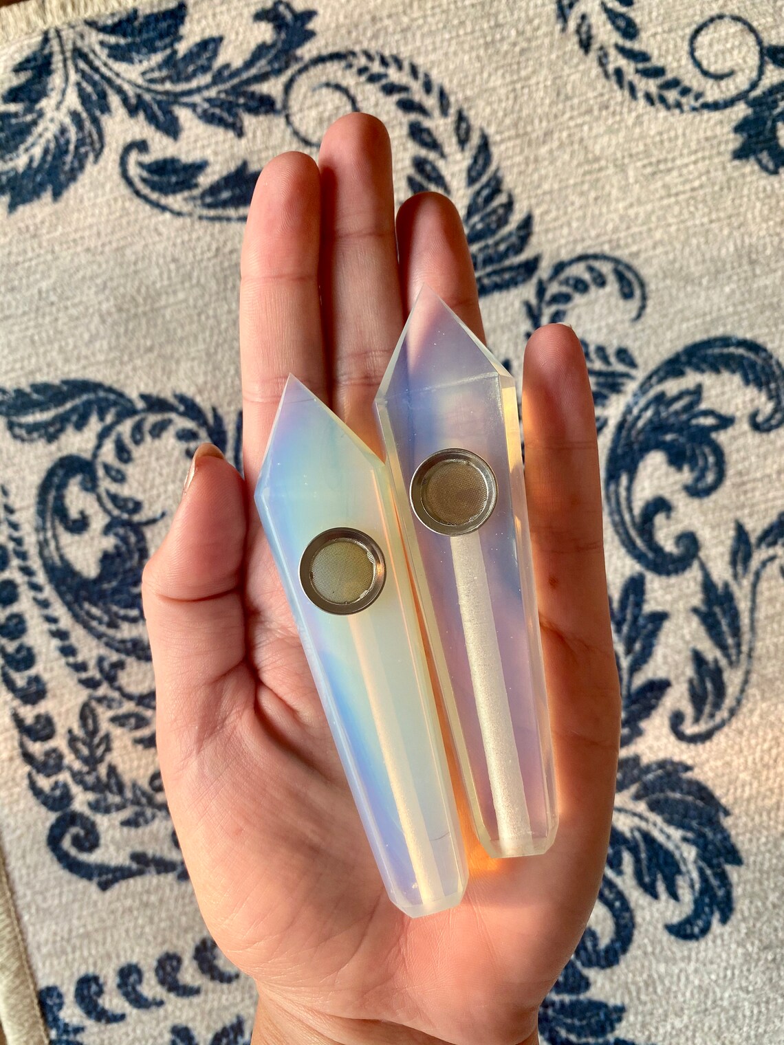 Opalite Crystal Pipe Gemstone Pipe Smoking Pipe Gift for - Etsy