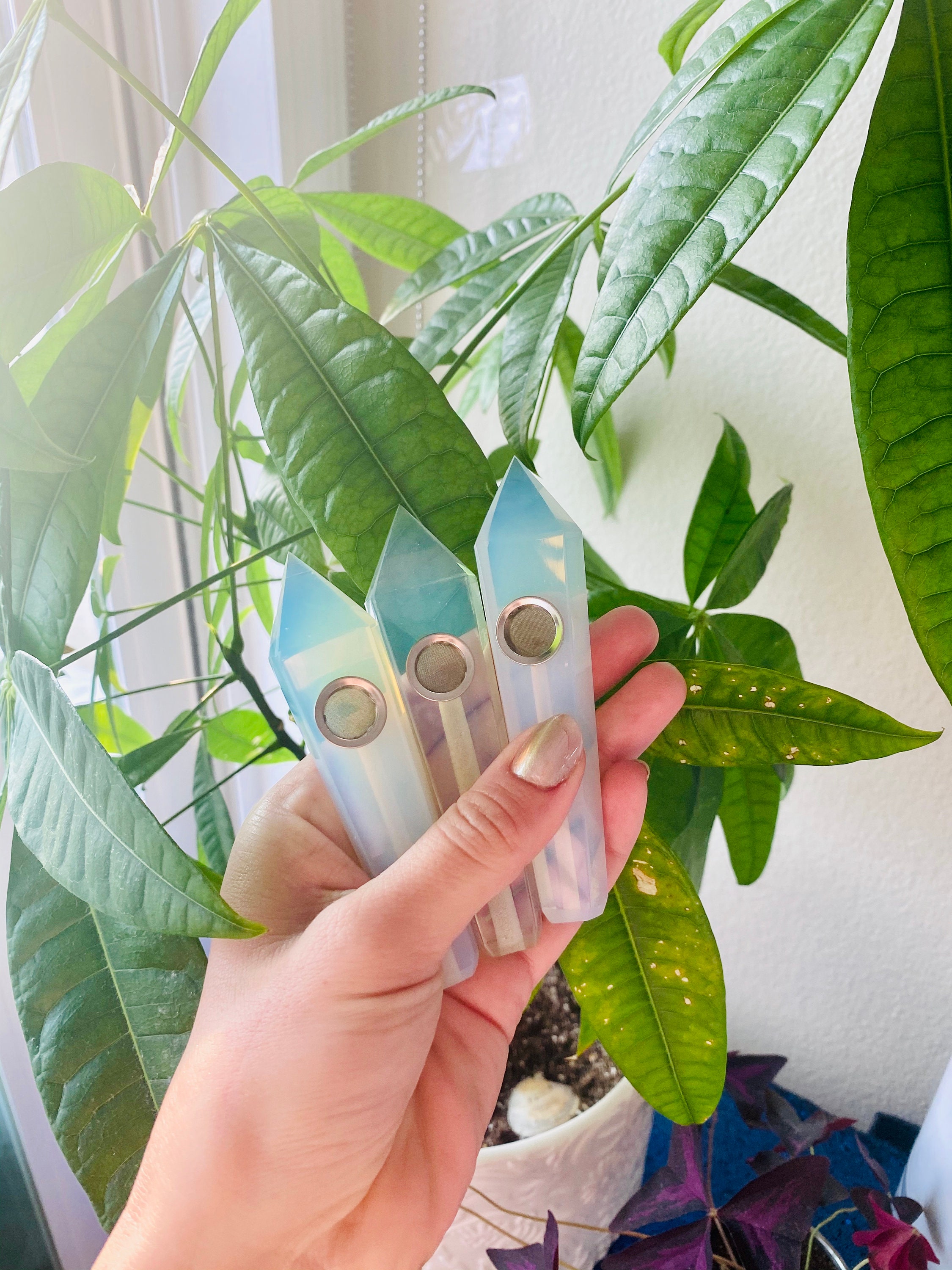 Opalite Crystal Pipe Gemstone Pipe Smoking Pipe Gift for - Etsy