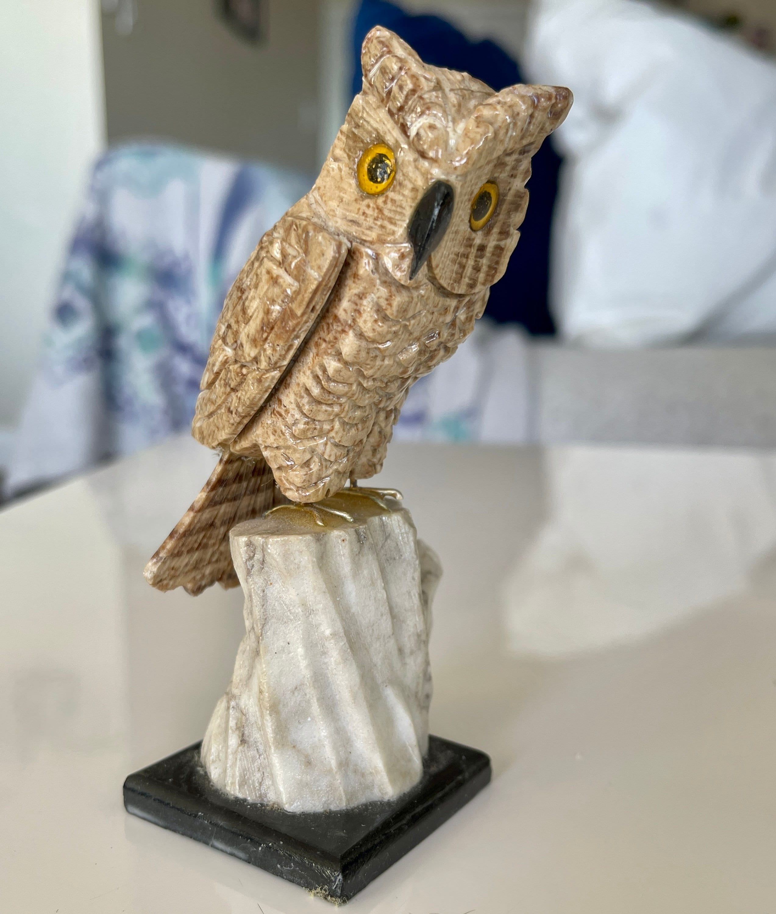 4 Soapstone & Crystal Owl Carvings Crystal Owl Carving - Etsy