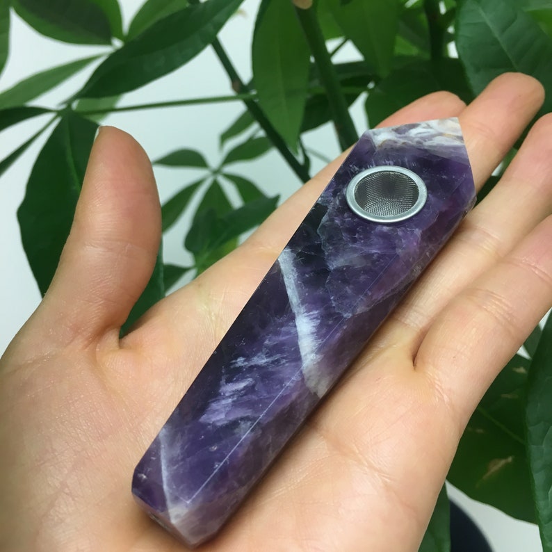 Amethyst Crystal Pipe Gemstone Pipe Smoking Pipe Gift - Etsy