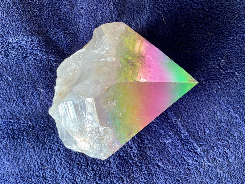 Large Rainbow Fluorite Point Rainbow Fluorite Crystal Point - Etsy
