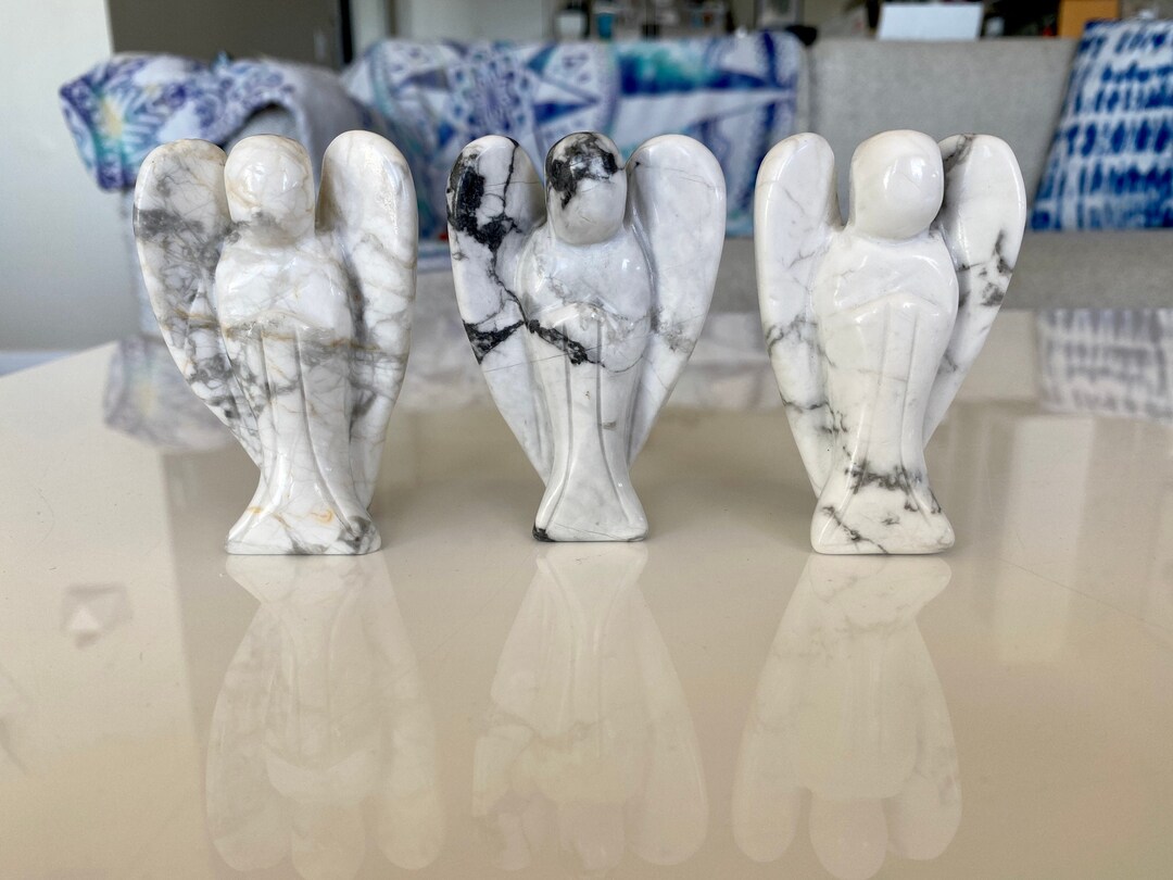 Large Angel Crystal Figurines | Howlite Angel | Howlite Crystals ...