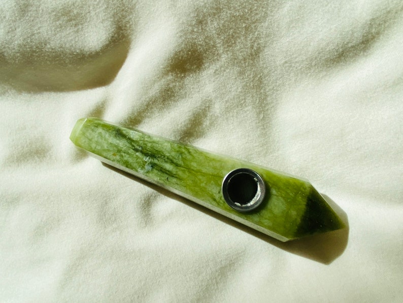 Serpentine Crystal Pipe Gemstone Pipe Smoking Pipe - Etsy